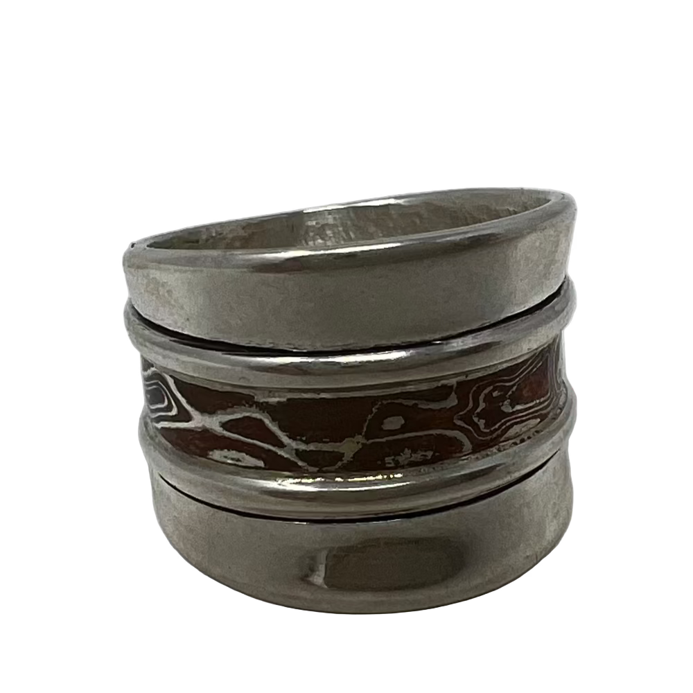 Al Joe Mokume Silver Taper Ring | Picayune – Picayune Cellars & Mercantile