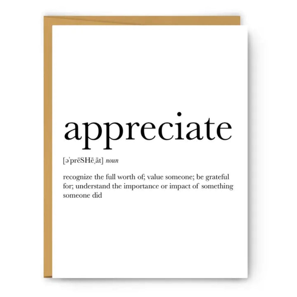 Appreciate Definition Thank You Card | Picayune – Picayune Cellars ...